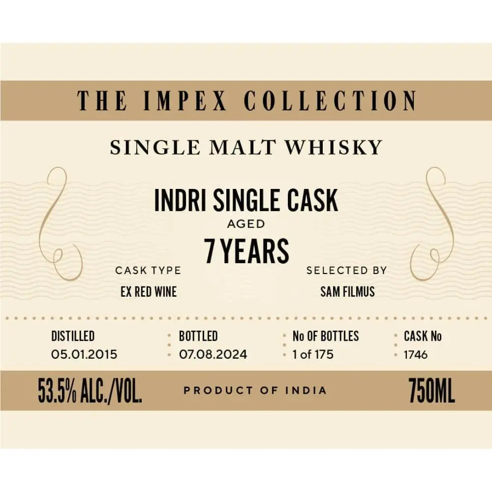 Buy The ImpEx Collection Indri Single Cask 7 Year Old® Online