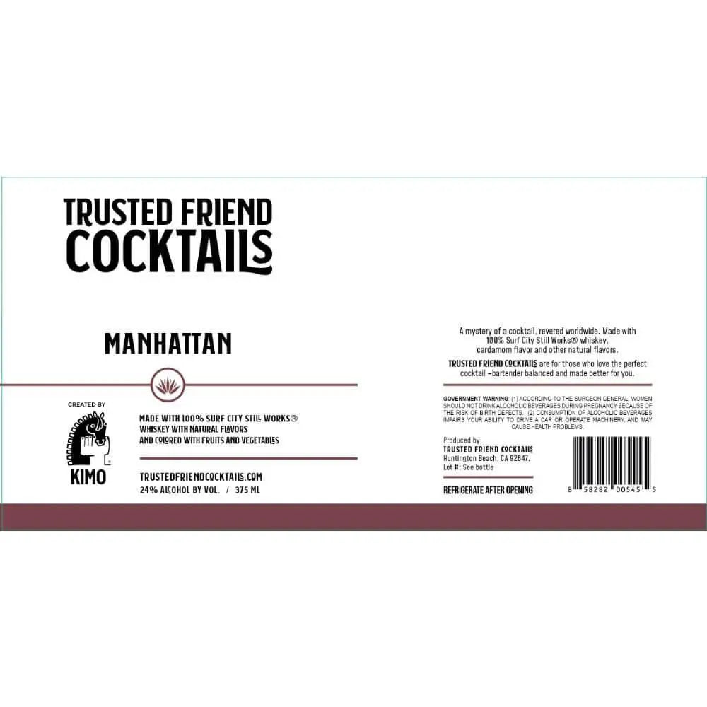 Trusted Friend Cocktails Manhattan - Premium Whiskey Mix – Main Street ...